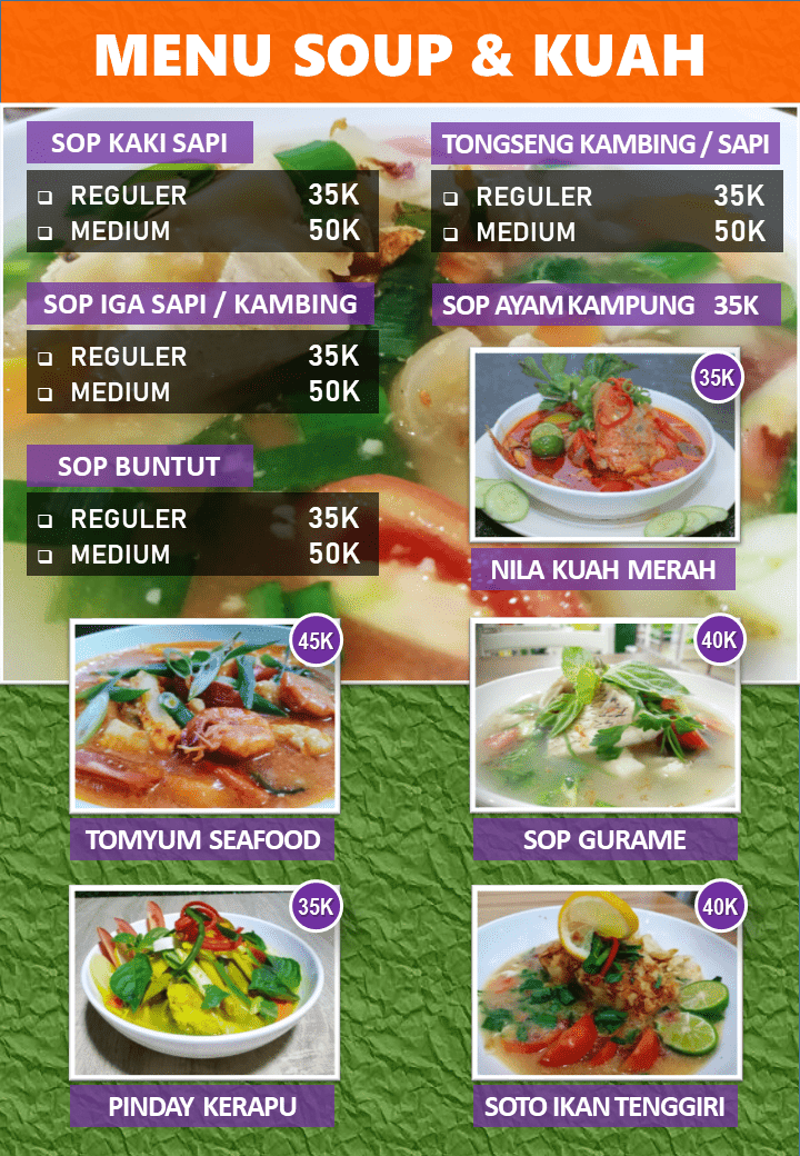 menu baru sop kuah – IKAN BAKAR CIBADAK